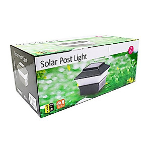 iGlow 18 Pack Black Outdoor Garden 4 x 4 Solar LED Post Deck Cap Square Fence Light Landscape Lamp Lawn PVC Vinyl Wood