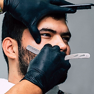 Zertone Straight Razors for Men Kit, Straight Razor with 10 Double Edge Blades - Professional and Close Shaving Straight Edge Razor - Manual Shaver with Barber Razor Blade (Silver)