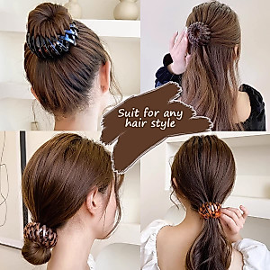 NSBELL 12PCS Birds Nest Hair Clips Hair Claw Clamps Bun Makers Expandable Ponytail Holder Comb Hair Bands Hair Accessory for Women Girls