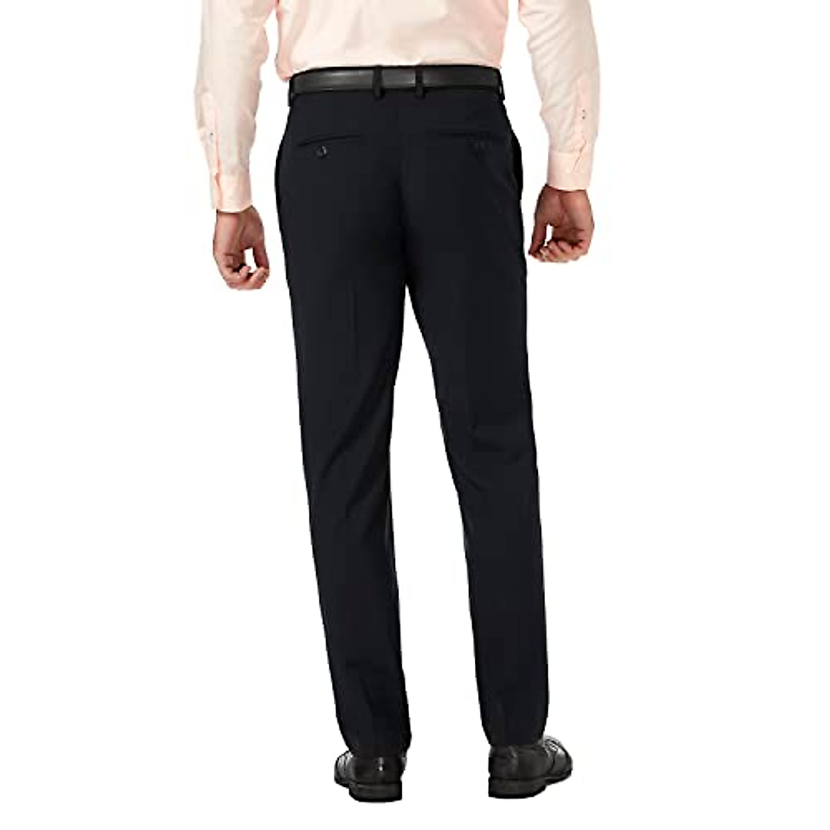 J.M. Haggar mens J.m Haggar Stretch Superflex Waist Slim Fit Flat Front Dress Casual Pants, Black, 34W x 29L US