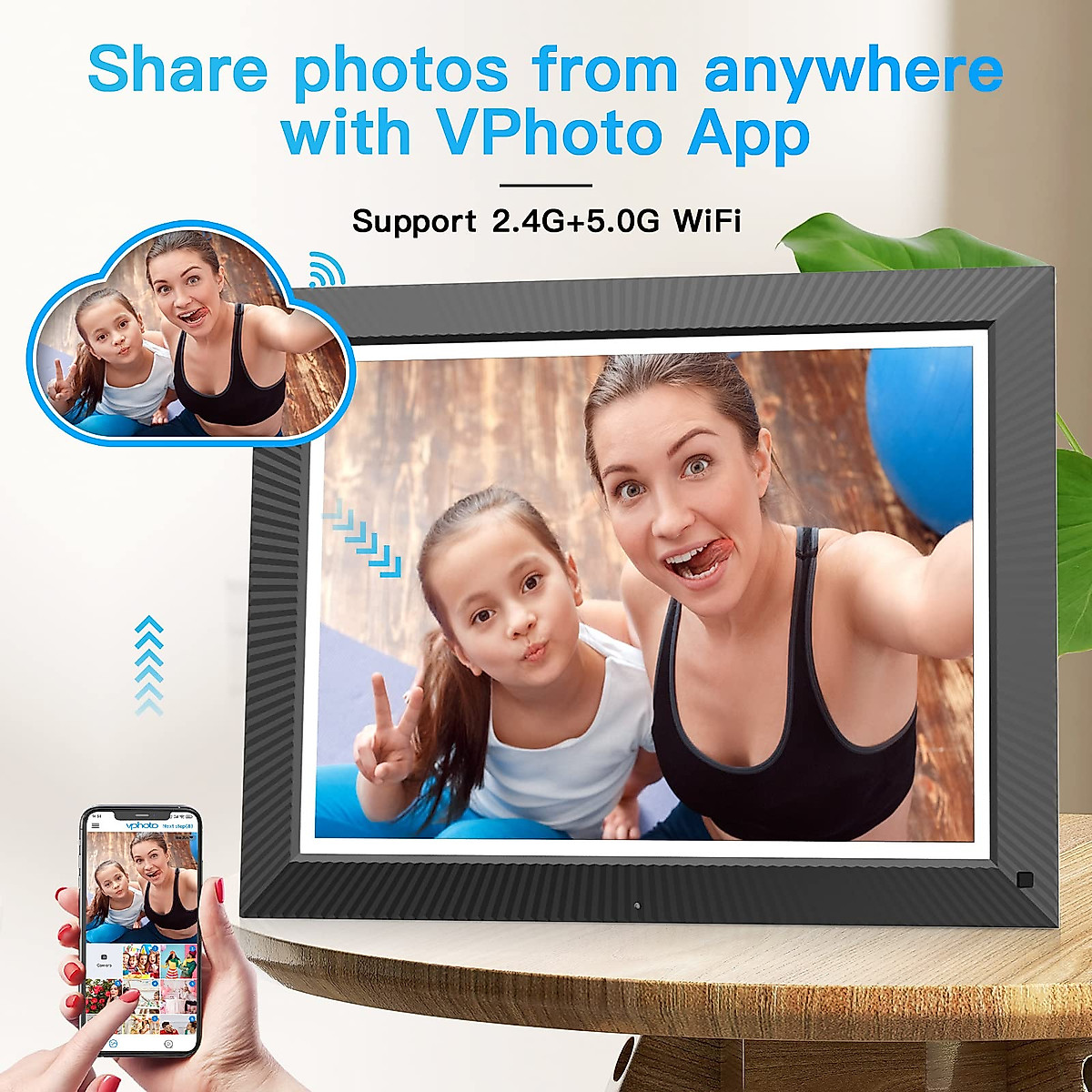 17-inch Smart Digital Picture Frame - FULLJA WiFi Digital Photo Frame with Touch Screen, Wall Mountable, 32GB, Motion Sensor, Unlimited Cloud Storage, Best Gifts for Loved Ones