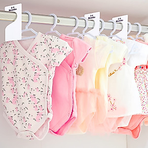 20 Pieces Blank Clothing Rack Divider Clothing Rack Size Dividers Acrylic Baby Closet Dividers Rectangular Large Closet Dividers and 144 Pieces Sorting Labels for Home Closet Cloth Store DIY Craft