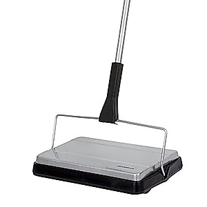 Casabella Compact Carpet Sweeper, Silver and Black, Boxed