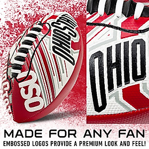 Franklin Sports Ohio State Foam Football - Youth Mini Football for Kids - 8.5" Junior Soft Foam Ball - SPACELACE Easy Grip Cover - Perfect Toy for Kids