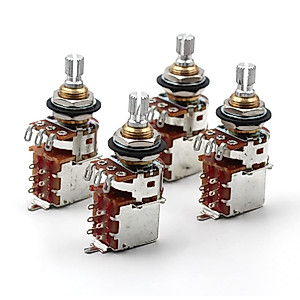 500k Pots for Guitars, Push Pull Guitar Pots, Bourns Potentiometer, Short Split Shaft, Audio taper, The Art of Tone, Set of Four (4X)