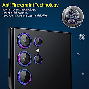 WSKEN for Samsung Galaxy S23 Ultra Camera Lens Protector,[Night Shooting Mode] Scratch Resistant HD Tempered Metal Glass Camera Screen Protector Cover Film Accessories 6.8 Inch,Colorful