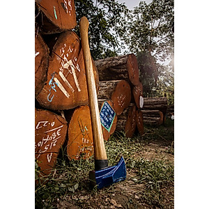 Estwing 8 Pound Wood Splitting Maul Tool with 36 Inch Hickory Wooden Handle, Steel Blade, and Superior Shock Absorption for Effortless Wood Splitting