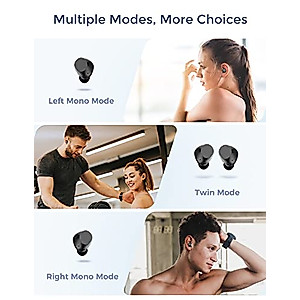 VASSCA Wireless Earbuds, Bluetooth Headphones with Charging Case, & Fast Charge, 25h Playtime, IPX8, Deep Bass, in-Ear Supports Mono Mode, for Music, Calls, and Siri Black