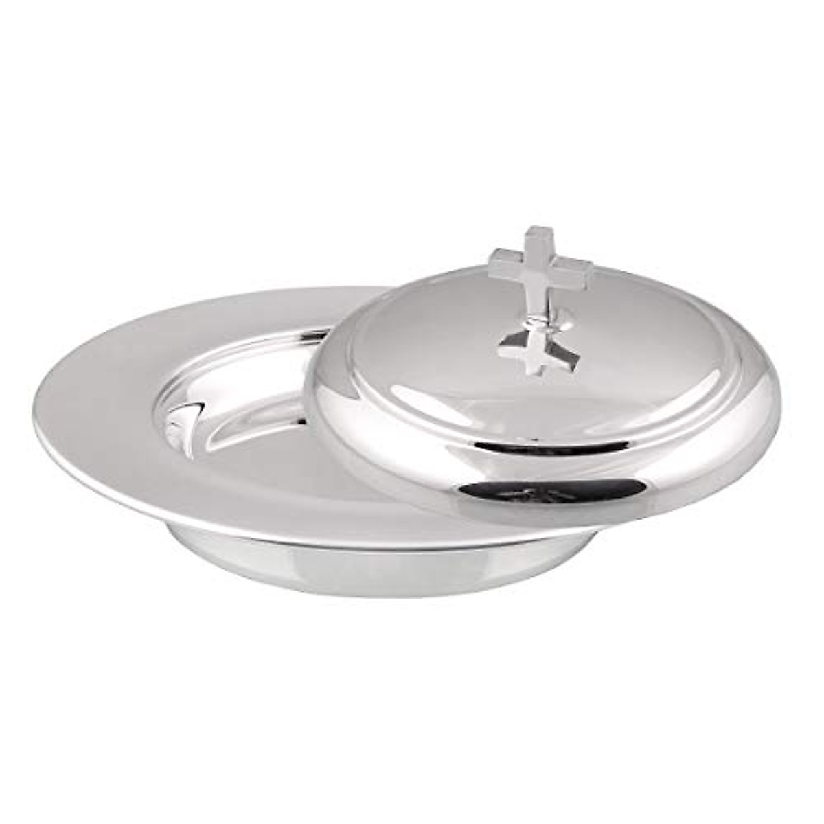 Communion Ware 3 Holy Wine Serving Tray with A Lid & 3 Stacking Bread Plate with A Lid - Mirror Finish Stainless Steel