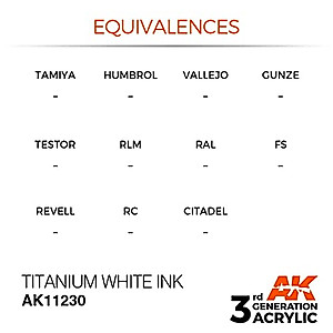AK Acrylics 3Gen AK11230 Titanium White Ink (17ml)