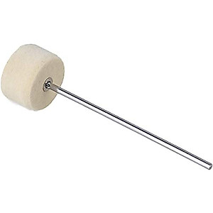 Jiayouy White Felt Bass Drum Beater Kick Drum Foot Pedal Beater Percussion Instrument Accessory Part Stainless Steel Shaft