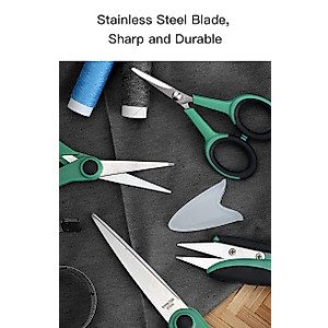 Chevining Fabric Scissors Professional Sewing Scissors For Fabric Cutting Contains 1 Fabric Scissor 1 Detail Scissor 1 Embroidery Scissor and 1 Thread Scissor Green*