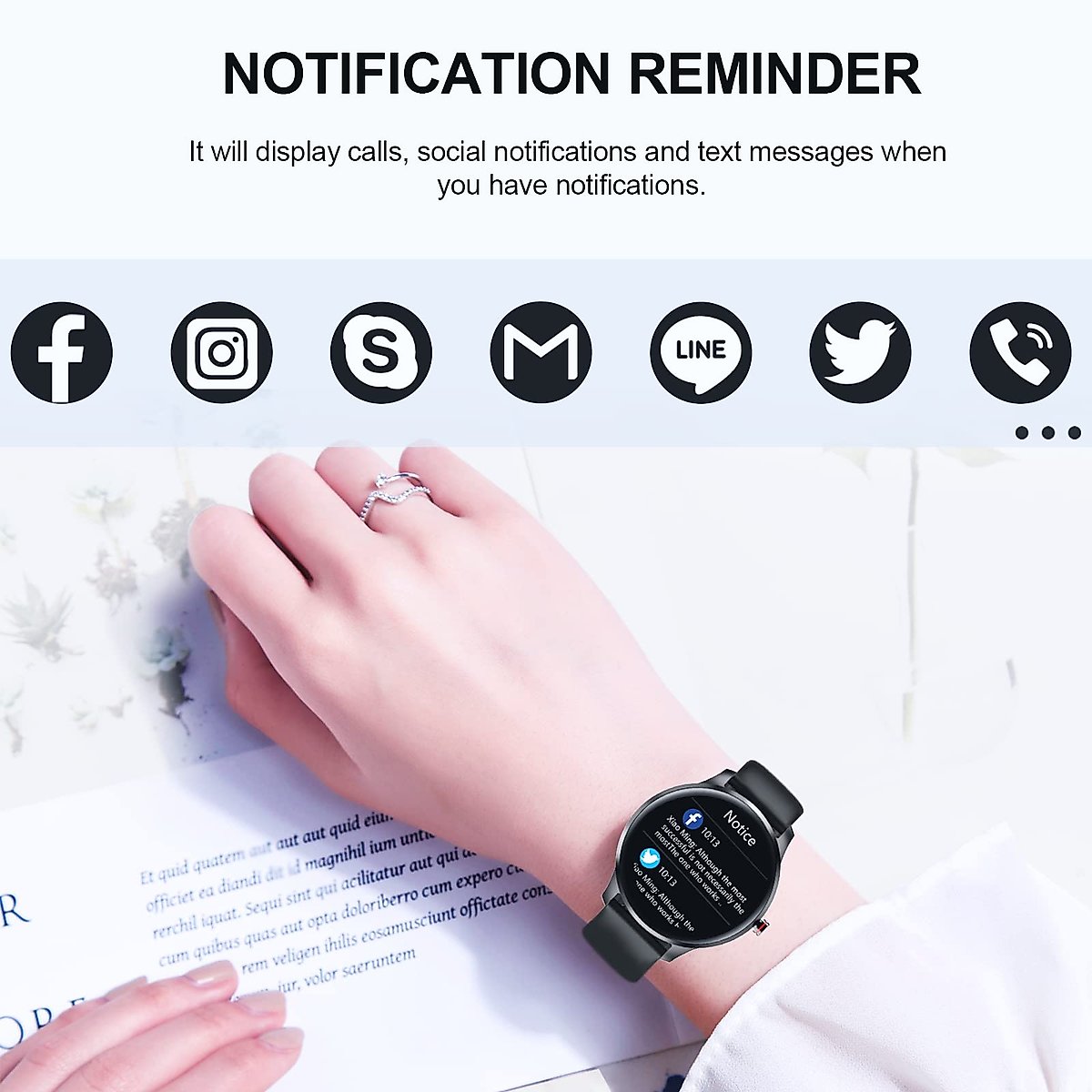 SKMEI Smart Watch Men, Smart Watch for Android iPhones with Pedometer, Waterproof Android Smart Watch with Heart Rate Blood Pressure Monitor Call Reminder Smartwatch for iOS Android