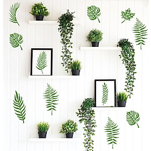 28 Pieces Leaf Stencils for Painting on Canvas Reusable Palm Fern Turtle Tropical Leaf Stencil for Craft Drawing Template Stencil for Wood Wall Paper Furniture DIY Scrapbooks Crafts Home Decor (Leaf)