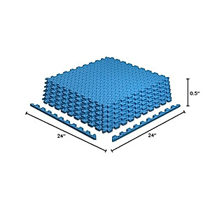 Epic Fitness Foam Gym Floor Tiles - Interlocking Floor Mats for Home Gym - Non-Slip Noise-Dampening Eva Foam Squares (6 Pack)