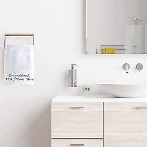 ubjva Personalized Towels with Embroidered Name Custom Towel Hand Towels Decorative Hand Towels for Bathroom Kitchen Hotel Makeup - Hand Towel - 13.8" x 29.5"