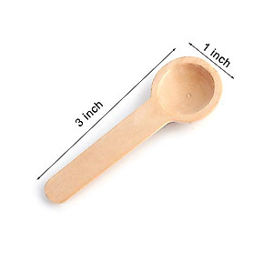 Tebery 60PCS Mini Wooden Spoons Small Bath Salt Spoon Candy Spoon Baby Spoon for Spice Jars Seasoning Honey Coffee