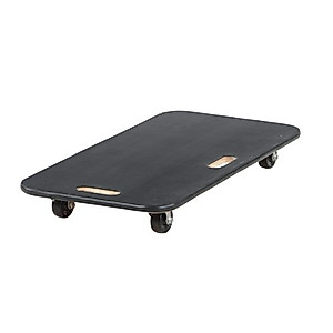 Vestil FWD-1836-3R Fiberwood Dolly with 3" Rubber Casters, 700 lbs Capacity, 35-9/16" Length x 17-13/16" Width x 4-11/16" Height Deck , Black