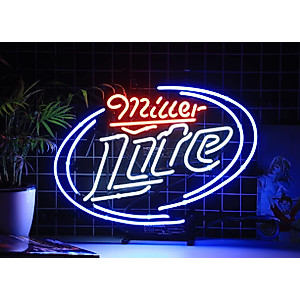 Mirsne Neon Light Signs, 17 Inch Bar Beer Neon Signs, Handmade Glass Neon Signs, Unique Neon Bar Beer Signs for Mancave Bedroom Home Bar. (Multi-Colored 1)
