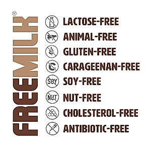 FREEMILK Chocolate, Animal-Free Dairy Milk, 32 oz Carton (Pack of 6), Lactose Free, 10g Protein per Serving, Chocolate Milk, Shelf Stable, Precision Fermentation, Perfect Day