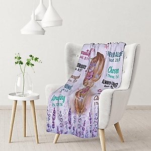 TrendyNest Pretty Blonde Girl Inspirational Quotes Blanket 50x60,Soft Plush Purple Floral Girls Fleece Throw Blanket, Magic Blankets for Girls Bed, Couch and Sofa Christmas Birthday Gift Bedroom Decor