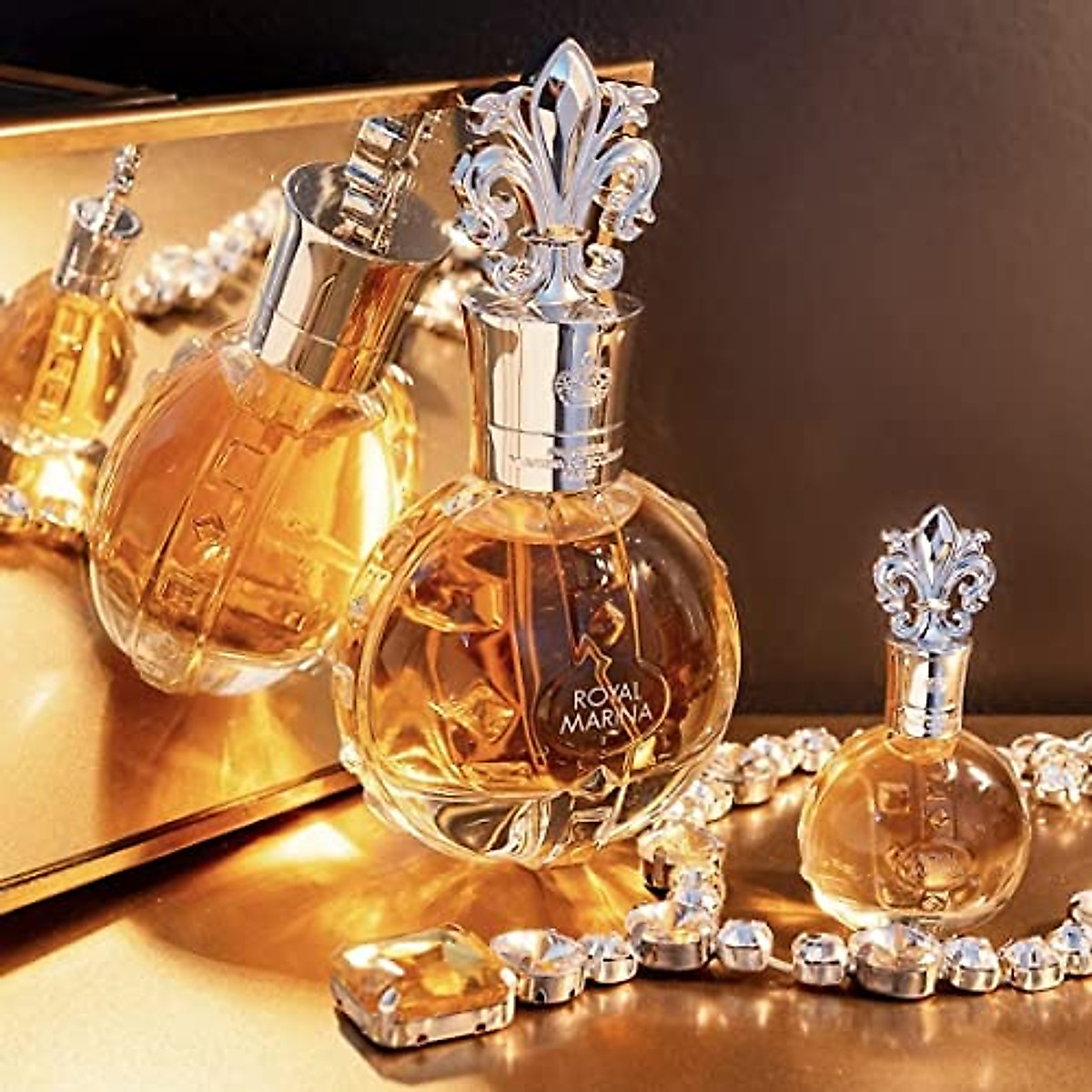 Princesse Marina de Bourbon Royal Marina Diamond Eau de Parfum for Women - Amber Scent - Opens with Notes of Grapefruit and Blackcurrant - Perfume for Seductive and Confident Ladies - 3.3 oz