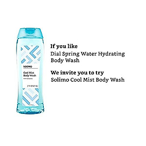 Amazon Brand - Solimo Body Wash, Cool Mist Scent, 21 fl oz (Pack of 4)