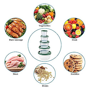 COKUMA 10PCS Bowl Set, Prep Bowls with Lids (5 Bowls and 5 Lids), Reusable, Microwaveable, Durable, BPA-Free, Freezer and Dishwasher Safe Meal Prep Food Storage Containers