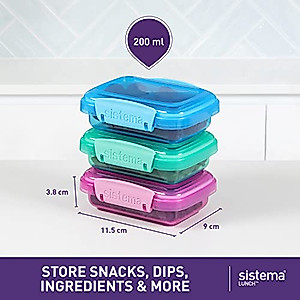 Sistema Lunch Collection Food storage containers, Blue, Green, Pink 6.7oz