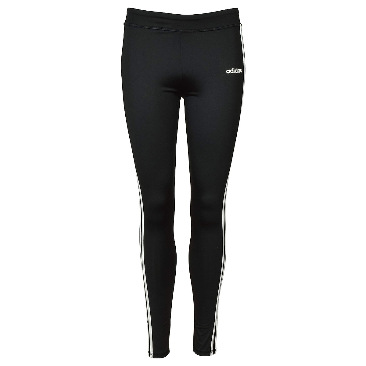 adidas Girls' Performance Tight Three Stripe Leggings - L - Black/White