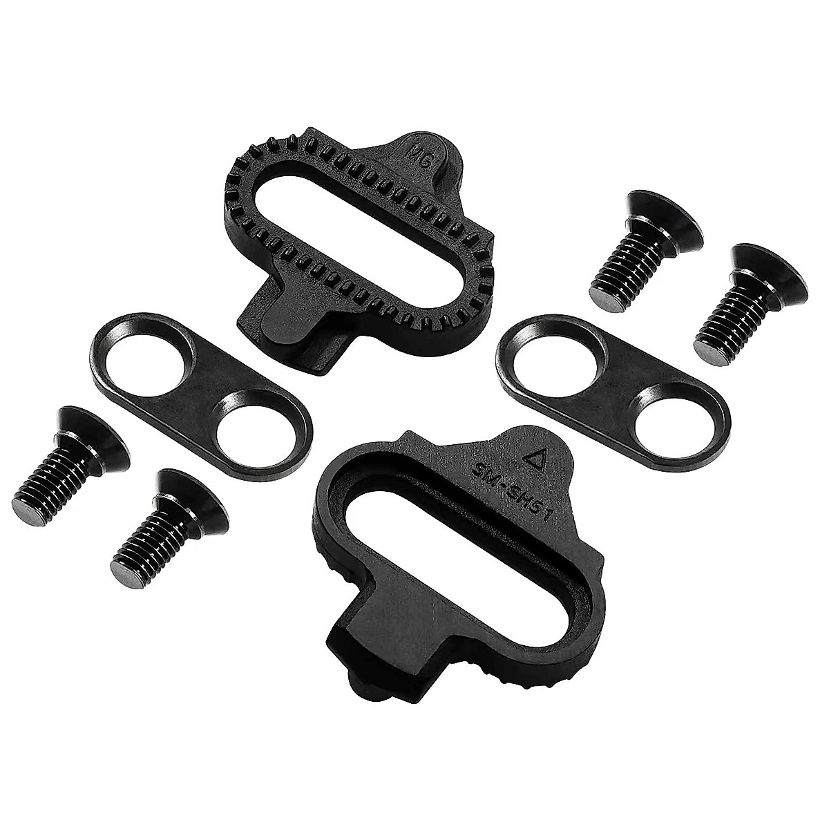 NAACOO Bike Cleats Compatible with Shimano SPD SM-SH51 - Spin Peloton Indoor Cycling Clips & Mountain MTB Bicycle Cleat Set -4° Degree Float (SH51 A)