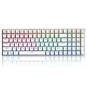 RK ROYAL KLUDGE RK100 2.4G Wireless/Bluetooth/Wired RGB Mechanical Keyboard, 100 Keys 3 Modes Connectable Hot Swappable Brown Switch Gaming Keyboard for Win/Mac