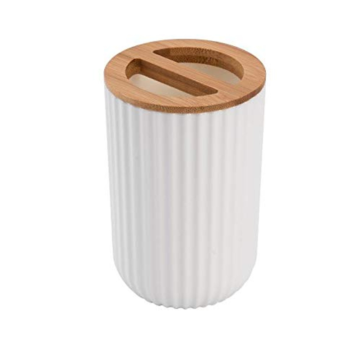 KRALIX Four Piece Bathroom Vanity Accessory Set - Includes Toothbrush Holder, Lotion Dispenser, Soap Dish and Tumbler (White)