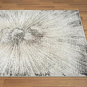 LUXE WEAVERS Abstract Spark Patterned Area Rug for Living Rooms,Gray,8'X10'