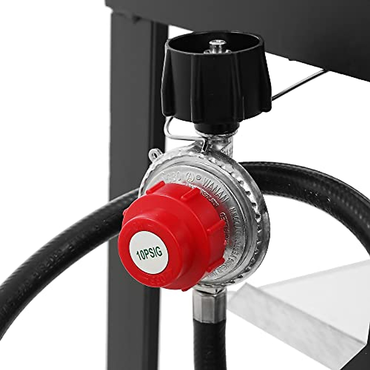 Creole Feast SBK0801 Seafood Boiling Kit with Strainer, Outdoor Aluminum Propane Gas Boiler with 10 PSI Regulator, Silver