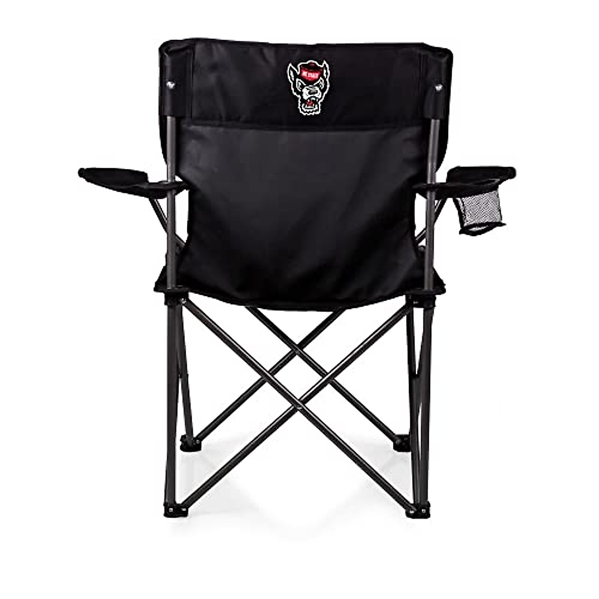 PICNIC TIME NCAA NC State Wolfpack PTZ Camp Chair, Picnic Chair, Beach Chair with Carrying Bag, (Black), 20.5 x 33 x 34
