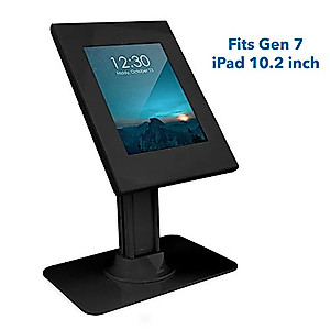 Mount-It! Anti-Theft Kiosk Stand for iPad, iPad Pro, iPad Air, Samsung Tab A | Secure iPad 10.2 Retail Kiosk | Locking Counter-Top Tablet Stand for 10.2 and 10.5" Tablets, Black
