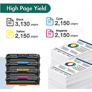 067H 067 MF656Cdw Toner Cartridge 4 Pack Set High Yield Compatible Replacement for Canon 067H for Canon imageCLASS LBP633Cdw LBP632Cdw MF653Cdw MF654Cdw MF656Cdw Series Printer CRG-067H CRG067H Ink