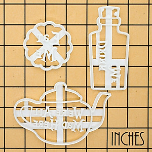 Eat Me Cake Alice In Wonderland Crazy Teapot Drink Me Treat Dessert Quotes Mad Cutter Cookie 2024 Cookie Molds With Good Wishes (Color : 3pcs)