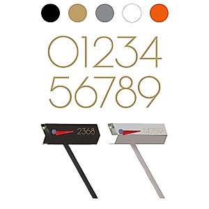 modbox USA Modern Mailbox Address Numbers in Chalet Style Font, Custom Cut to Order, Set of 2 (Paris)