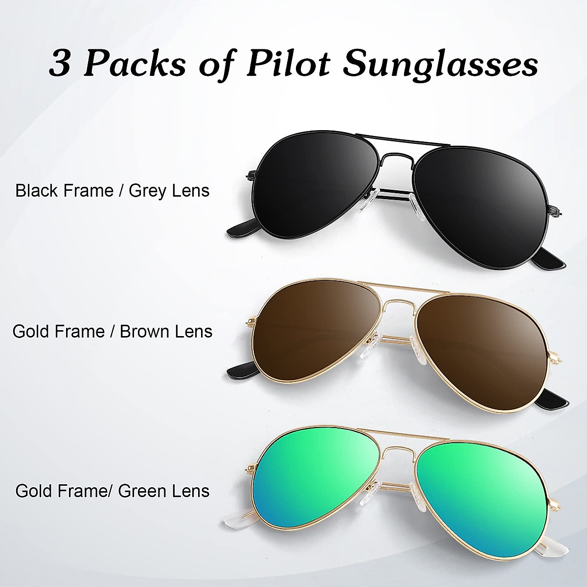 ANZIW Pilot Sunglasses Men Womens Lightweight Metal Frame Polarized Shades UV400 Protection