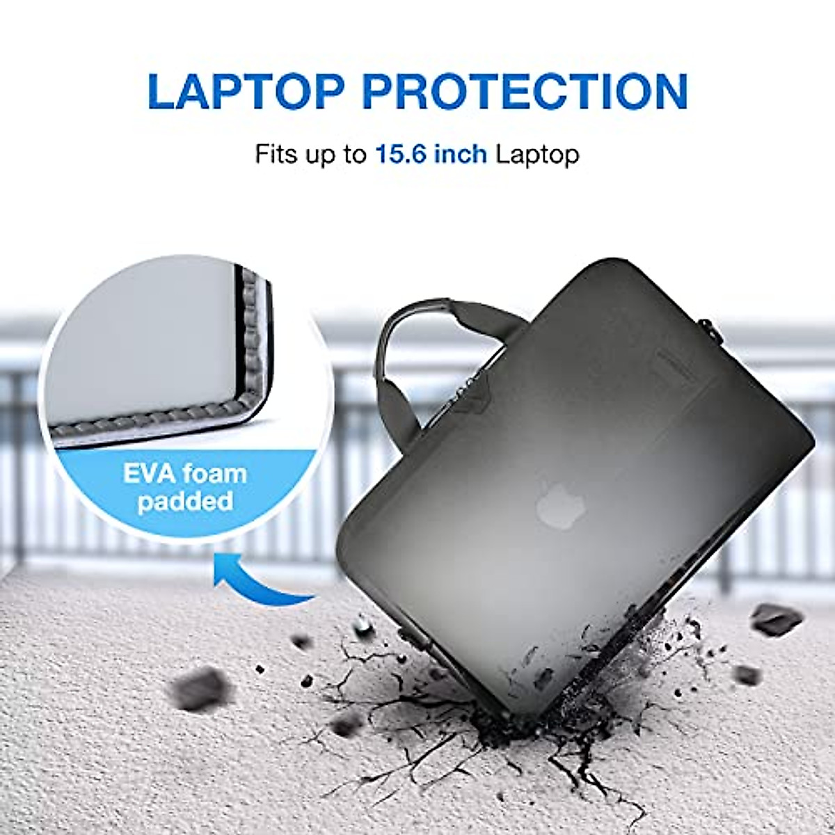 BAGSMART Laptop Bag, 15.6 Inch Laptop Case,Slim Computer Bag for Men Women,15 Inch Water-Repellent Messenger Shoulder Bag,Office Bag Work Bag,Laptop Briefcase for Business Office Travel,Black