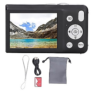 8K Digital Camera, 1080P FHD Vlogging Camera with 2.7 Display, Auto Focus Selfie Camera with 20 Beauty Filters, Mini Compact Camera for Kids Teens Adult Beginner (Black)