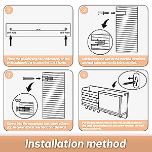 VEHHE Key Holder for Wall with Shelf, Mail Holder Organizer Wall Mount with 8 Key Hooks, Key Rack Hanger Made of Wood for Hallway Entryway Office Rustic Home Decor (15” x 7.5” x 3.7”)