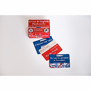 Civics and English flashcards to Study for The US citizenship Test with Official 100 USCIS Illustrated Questions and Answers for American Civics and English Proficiency Exams
