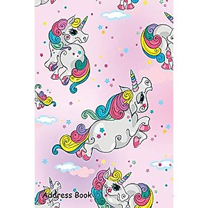 Address Book: Include Alphabetical Index With Seamless pattern magic unicorns