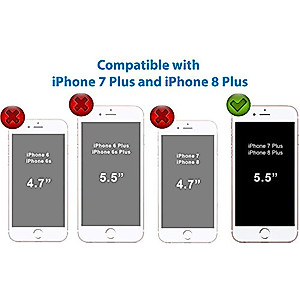 ImpactStrong iPhone 7 Plus/iPhone 8 Plus Case, Ultra Protective Case with Built-in Clear Screen Protector Full Body Cover for iPhone 7 Plus/iPhone 8 Plus (Black)