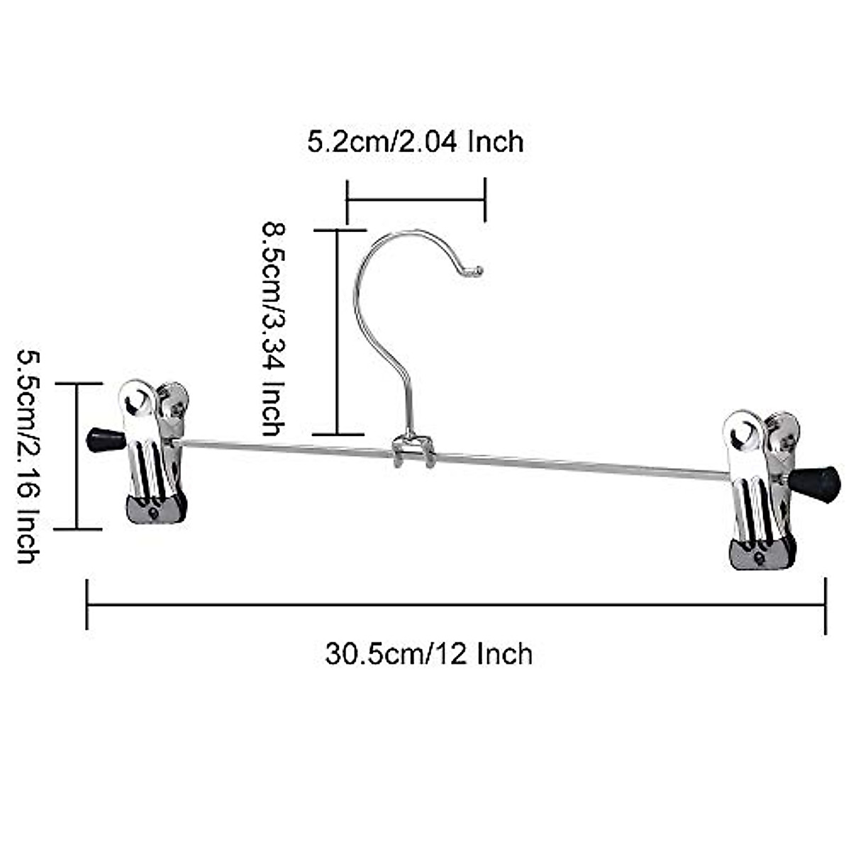 Pants Hangers 30Pcs Pant Hangers with Clips Skirt Hangers Clip Hangers Metal Hangers for Pants Slack Hangers