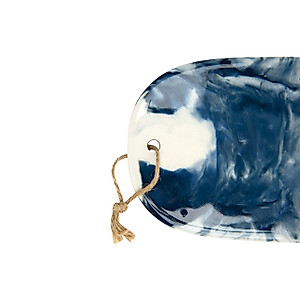 Blue & White Ceramic Cheese/Cutting Board with Marble Glaze Finish