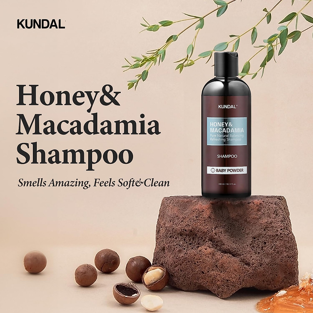 KUNDAL Natural Hair Shampoo Set [Pink Grapefruit Scent]- Ultimate Damage Hair Repair Strengthen, Nourish dry, with Honey, Argan Oil, Macadamia Oil, Free Sulfate 600ml(20.3 Fl Oz)